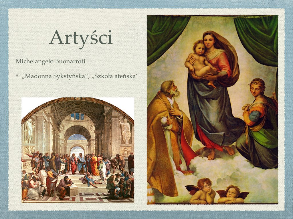 Renesans – prezentacja – Język polski