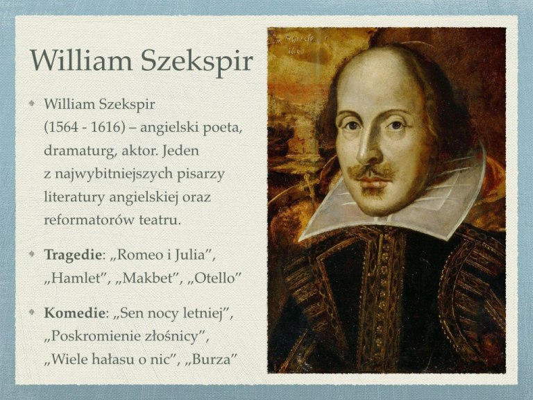 Renesans – prezentacja – Język polski