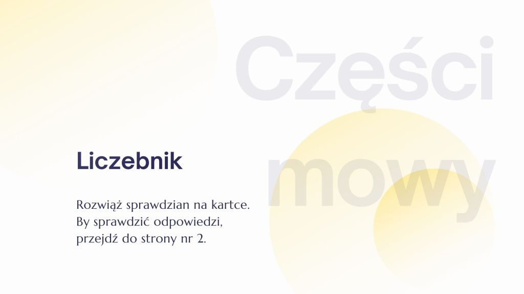 Liczebnik – test – Język polski