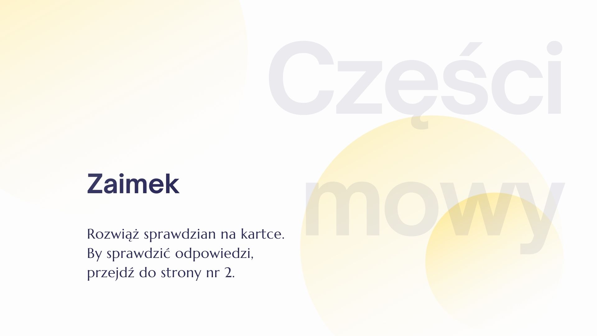 Zaimek – test – Język polski