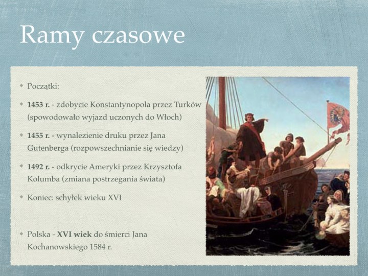 Renesans – prezentacja – Język polski